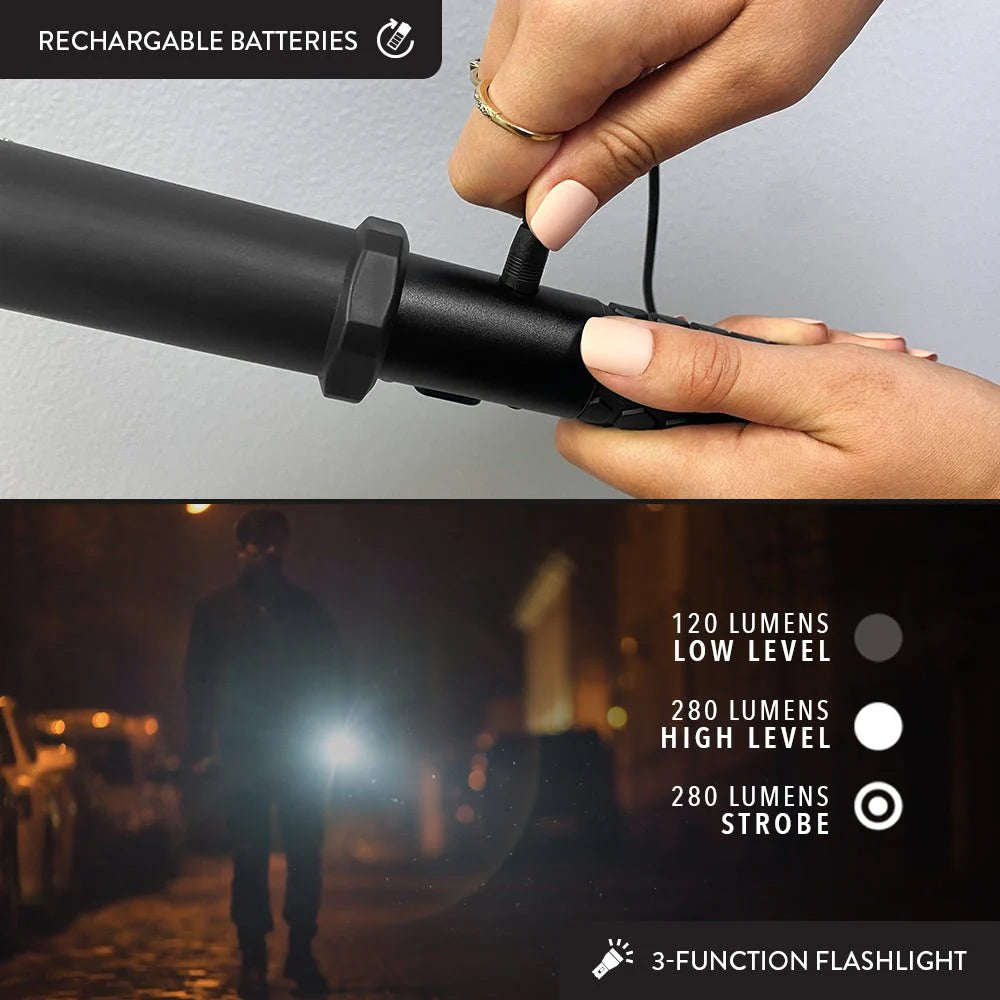 Stun Gun Sidekick with Flashlight | 280 Lumen w/ Anti Grab Prongs